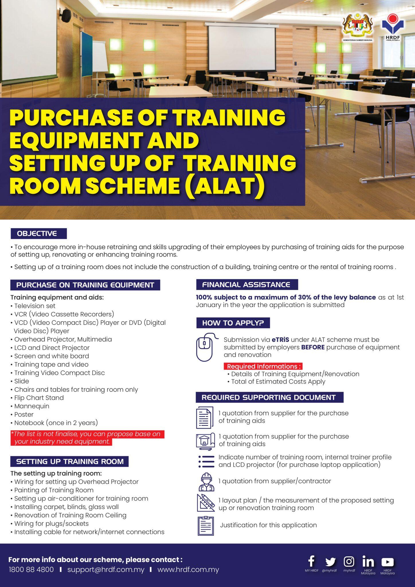 PURCHASE OF TRAINING EQUIPMENT AND SETTING UP OF TRAINING ROOM SCHEME ...